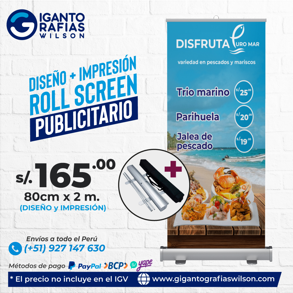 Parantes roll screen, banner publicitario en Lima » 【Gigantografías Wilson】