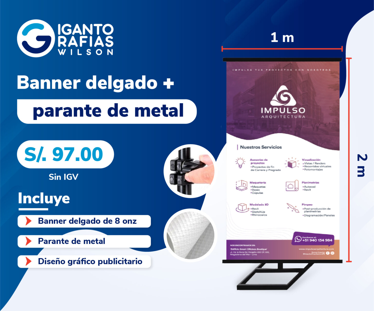 Parantes de fierro para banner » 【Gigantografías Wilson】