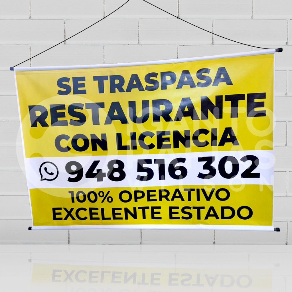 Banner de Tubo y Pita para el Traspaso de un Negocio » 【Gigantografías ...